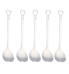 20 pieces heart shaped stainless steel dessert spoons 5.7inch coffee spoon teaspoon stirring spoon ice cream spoon for home, restaurant kitchen, cafe or bar.