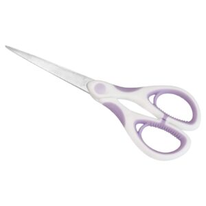 multipurpose stainless steel scissors 6.7" purple sharp shears comfort-grip scissors for fabric craft office supplies (purple)