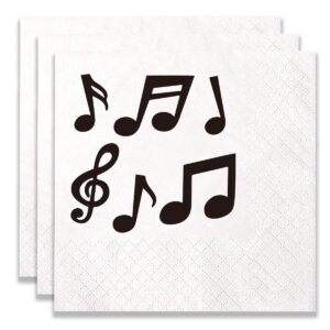 100 pack of music note printed disposable paper napkins for birthday party graduation party music theme party anniversary decoration