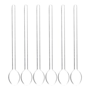 doitool 6pcs clear glass espresso spoons teaspoons, glass stirring spoons coffee mixing spoons coffee tea stirrers for home bar party, 5.58