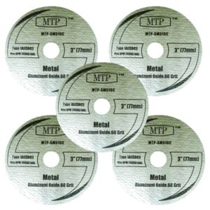 mtp brand pack of 5 metal 3" cutting wheel compatible to use for sm510c saw max rigid r87547b milwaukee 2522-20 cut off tool - 7/16" arbor