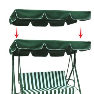 swing canopy replacement, waterproof swing top cover canopy 300d replacement garden patio porch yard outdoor, top cover only (green) (04ogd0007a)