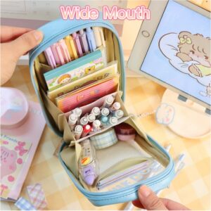 AONUOWE Kawaii Pencil Case Aesthetic Cute Clear Large Pencil Pouch School Supplies for Teen Girls (Blue Puppy)