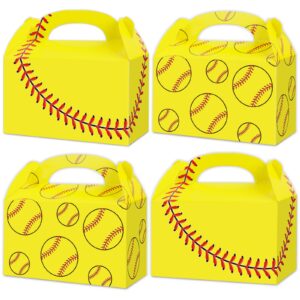 gisgfim 12 pcs softball party gift treat box, softball candy goodie favor box for softball theme birthday baby shower party favors supplies decorations