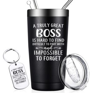 doearte bosses day gifts - boss gifts for men - a truly great boss is hard to find - retirement, appreciation, christmas for boss, employees, leader, woman - boss tumbler 20oz