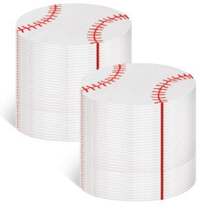 100 sheets baseball napkins paper baseball party decorations round baseball themed party supplies for baby shower birthday party sports themed party supplies 6.5 x 6.5 inch