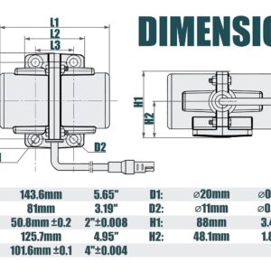 AMBITIONMOTOR VIB50 12VDC Vibrator Vibration Motor for Salt Sand Spreader and Concrete Mixer 65Hz 50LBS