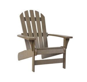 keter tahoe adirondack chair with weatherproof finish, outdoor furniture for entertaining by the pool, patio, and fire pit, easy assembly for sturdy and steady outdoor seating, weatherwood