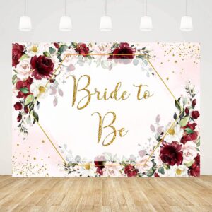 ablin 7x5ft bride to be backdrop bridal shower decorations girls bachelorette engagement photography background red pink rose flowers golden dots banner photo booth props, multicolor