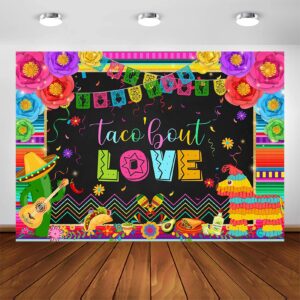 avezano taco bout love backdrop cactus flower wedding photography background mexican fiesta themed bridal shower bachelorette party banner decoration supplies (7x5ft)