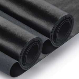 pu fabric leather 2 yards 58" x 72", 0.9mm thick faux synthetic leather material sheets for upholstery crafts, diy sewings, sofa, handbag, hair bows decorations (black_smooth surface_2 yards)