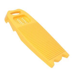 plastics clothes washboards laundry board household hand washing board with soap holder portable hand washing clothes tool scrubboards clothes cleaning tools for home school dormitory (yellow)