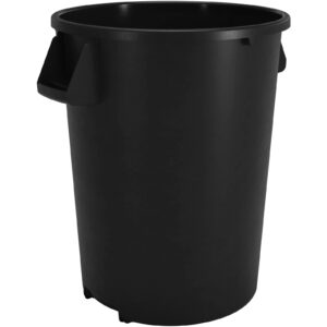 sparta bronco waste container trash container, round trash bin for disposal, 32 gallons, black, (pack of 4)