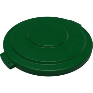 sparta bronco waste container trash can lid, round trash bin for disposal, 32 gallons, green