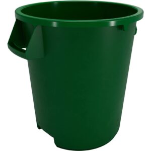 sparta bronco waste container trash container, round trash bin for disposal, 10 gallons, green, (pack of 6)