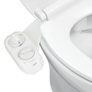 luxe bidet neo 185 plus - only patented bidet attachment for toilet seat, innovative hinges to clean, slide-in easy install, advanced 360° self-clean, dual nozzles, feminine & rear wash (white)