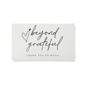 allydrew 2.1" x 3.5" thank you card inserts, appreciation cards for small business, weddings, bridal & baby showers, 120pcs, beyond grateful