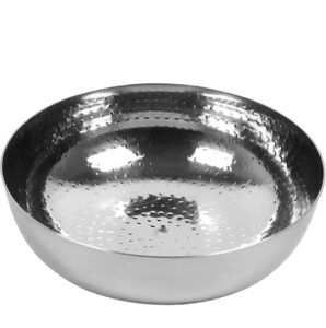 kc sandwich bottom heavy guage stainless steel hammered tasla, without handle kadhai cookware(1500 ml)