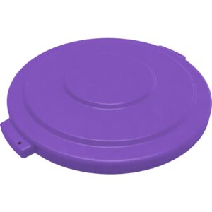 sparta bronco trash can lid, round waste container cover, polyethylene, 20 gallons, purple, (pack of 6)