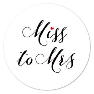 miss to mrs stickers, 2inch wedding bridal shower bachelorette party favor labels 40-pack