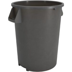 sparta bronco trash can, round waste container (lids sold separately), polyethylene, 20 gallons, gray, (pack of 6)