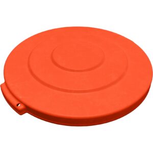 sparta bronco trash can lid, round waste container cover, polyethylene, 10 gallons, orange