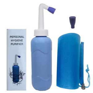 portable travel bidet handheld bottle -17oz(500ml) for personal cleansing extended nozzle - personal hygiene care toilet bidet spray -with storage bag and 2 nozzles