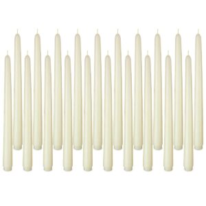 coco-life ivory 10 inch taper candles, 20 packs unscented dripless tall 8 hours burning candlesticks for dinner, wedding