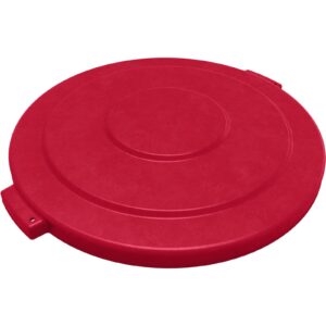 sparta bronco trash can lid, round waste container cover, polyethylene, 20 gallons, red, (pack of 6)