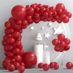 tuparka red balloons 102 pcs balloons garland arch kit 5 10 12 18 inch matte red party balloons for birthday bride baby shower wedding party décor