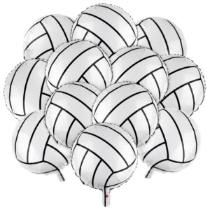 durony 12 pieces 20 inches volleyball balloons foil mylar volleyball balloons aluminum foil balloons for birthday volleyball party supplies sports banquet party decorations