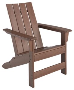 signature design by ashley outdoor emmeline hdpe patio adirondack chair, brown