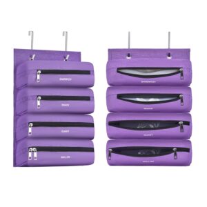 ziplock bag organizer compatible with ziploc gallon, quart, sandwich & snack food storage bag, kitchen plastic bag storage organizer for kitchen rv camper (purple)