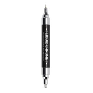 zeyar liquid chrome marker paint marker, diy silver marker pen for most surfaces, high-gloss display effects, dual tips: extra fine and medium point (0.7mm & 2mm sized tips) (1)