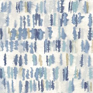 roommates rmk12533rl watercolor fountain peel and stick wallpaper, 6" x 12", blue, 28 sq ft