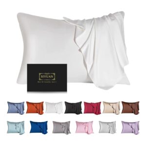 mulberry silk pillowcase for hair and skin,toddler size kids silk pillow case with hidden zipper,allergen proof dual sides soft breathable smooth silk pillow cover(toddler,white)