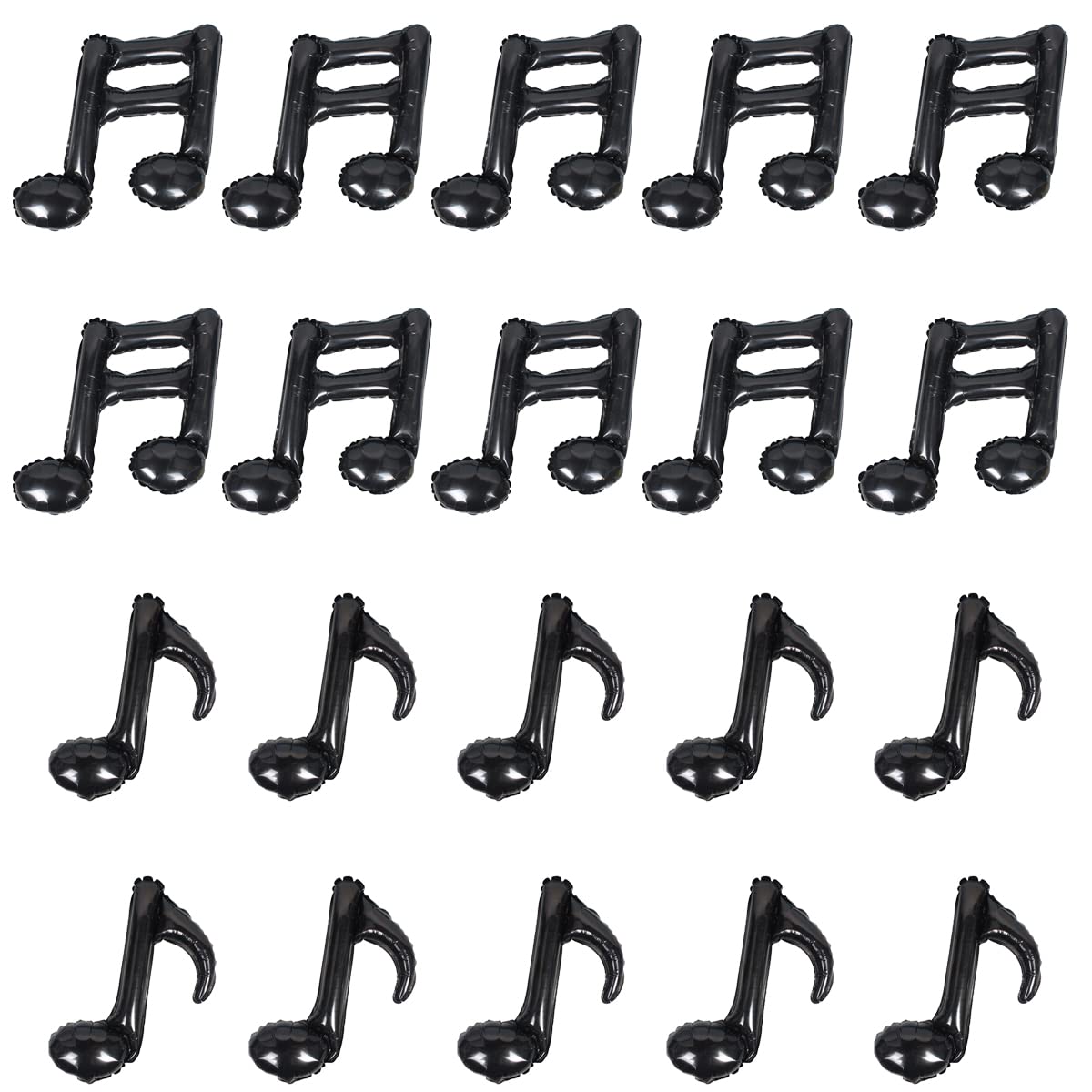 Kawailay 20 Pcs Music Note Foil Mylar Balloons Music Themed Balloons Music Birthday Party Balloons for Birthday Dance Wedding Anniversary Graduation Baby Shower Party Decoration - Black