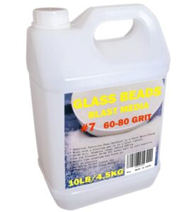 #7 glass beads - 10lbs or 4.5kg premium long-lasting blasting abrasive media for blast cabinets or sand blasting guns - 60-80 mesh or grit