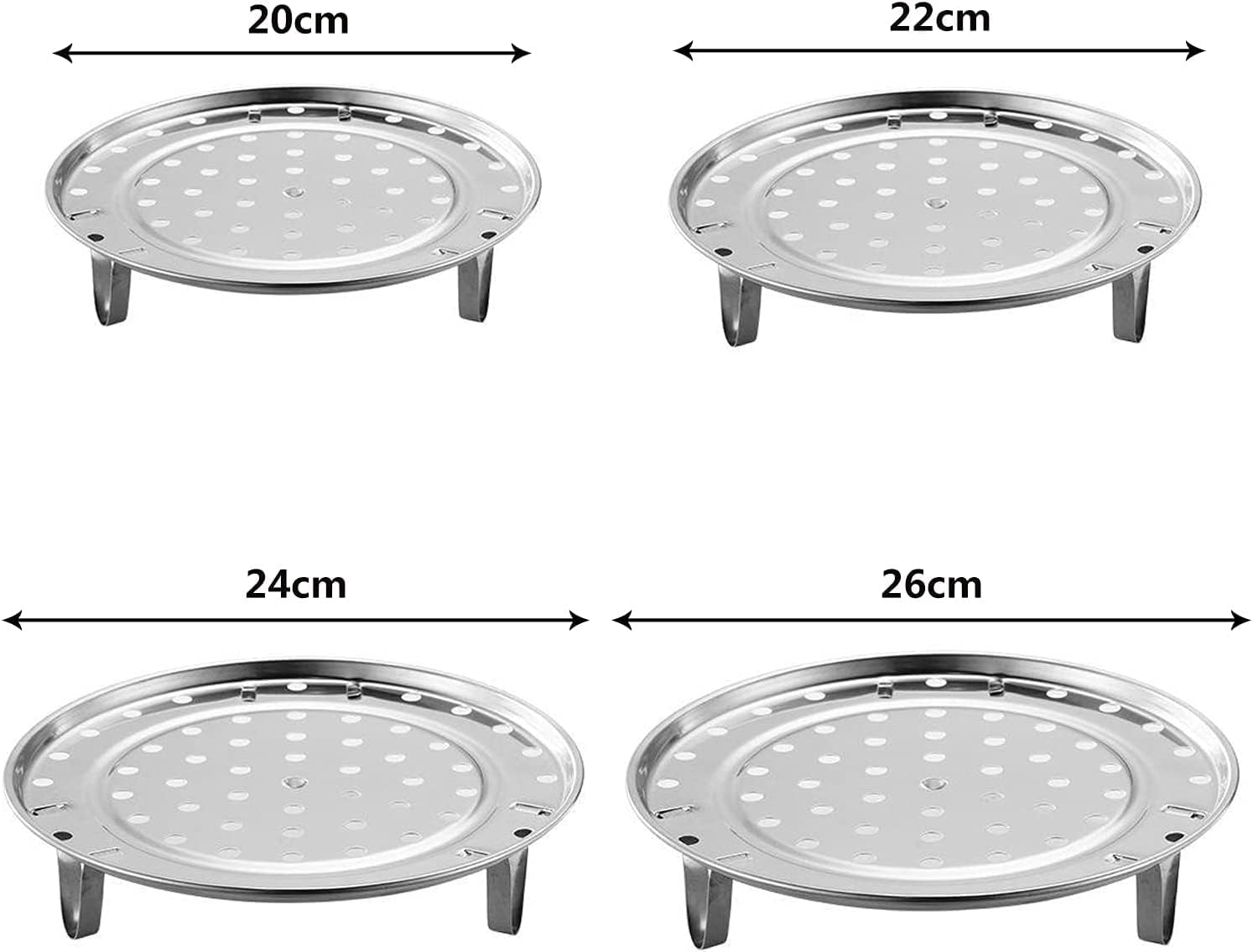 Bonilaan Steam Rack, 4-Layer Stainless Steel Trivet Rack Stand Steamer Rack for Baking Cooking Steaming