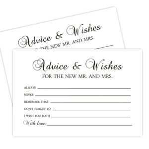 farhtinanfx 50 advice and wishes for the new mr and mrs, bride and groom weddings, bridal showers, marriage advice cards(4" x 6")