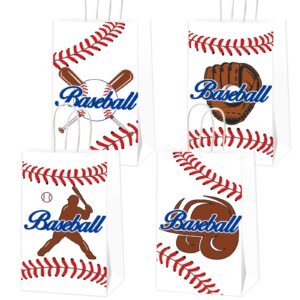 gisgfim 16pcs baseball party gift treat bag baseball theme party candy goodie favor bags with handle for baseball birthday party baby shower decoration supplies