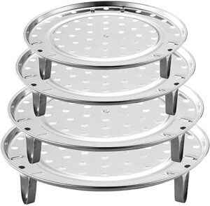 bonilaan steam rack, 4-layer stainless steel trivet rack stand steamer rack for baking cooking steaming