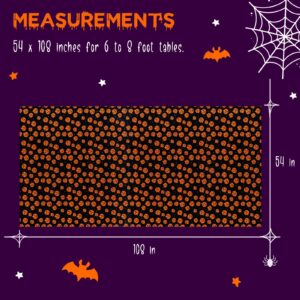 Confettiville Halloween Tablecloth, 2-Pack Disposable Halloween Table Cloths, Pumpkins Plastic Table Covers, 54 x 108 Inches, Halloween Party Decorations