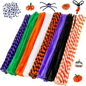 halloween pipe cleaners,420 pcs halloween pipe cleaners craft set including 320pcs pipe cleaners &100pcs wiggle googly eyes self adhesive for home&school diy art crafts daily or halloween decoration