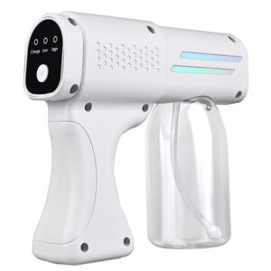 binglan nano atomization disinfection gun, rechargeable portable handheld with 380ml capacity blue light spray disinfection gun,for home,office,school,disinfection and other places,white