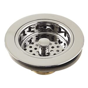 kingston brass kbs1006 made to match kitchen sink basket strainer, 4-1/2" (l) x 4-1/2" (w) x 2-5/16" (h), polished nickel