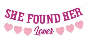 sursurprise she found her lover banner hot pink glitter for bachelorette party decorations bridal shower engagement wedding supplies