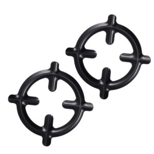 kichvoe 6.2inch cast iron wok support ring 2pcs universal non slip wok rack gas ring reducer coffee pot holder stove trivet electric stove burners - please tear off the protective film