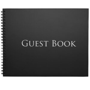 iconikal hardcover 1,260 name guestbook, charcoal, 10 x 8 inches record guests names address contact information from special occasions