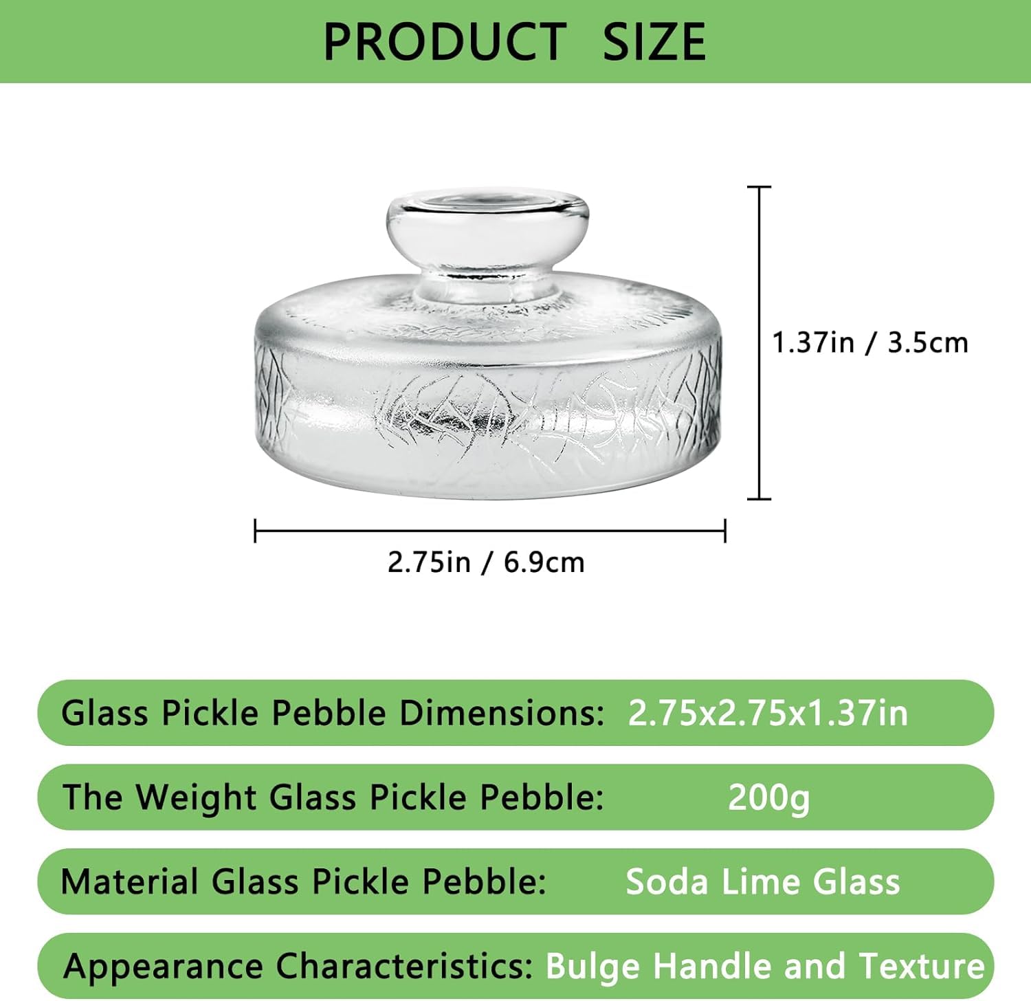 Artcome 10-Pack Glass Fermentation Weights with Easy Grip Handle and Unique Texture Design for Large Wide Mouth Mason Jars